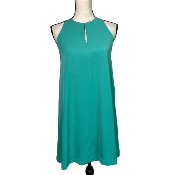 LOFT | Dresses | Loft Green High Neck Razor Back Hook And Eye Closure ...